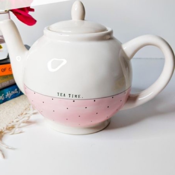 Rae Dunn | Kitchen | Vintage Rae Dunn Pink White Tea Time Tea Pot ...